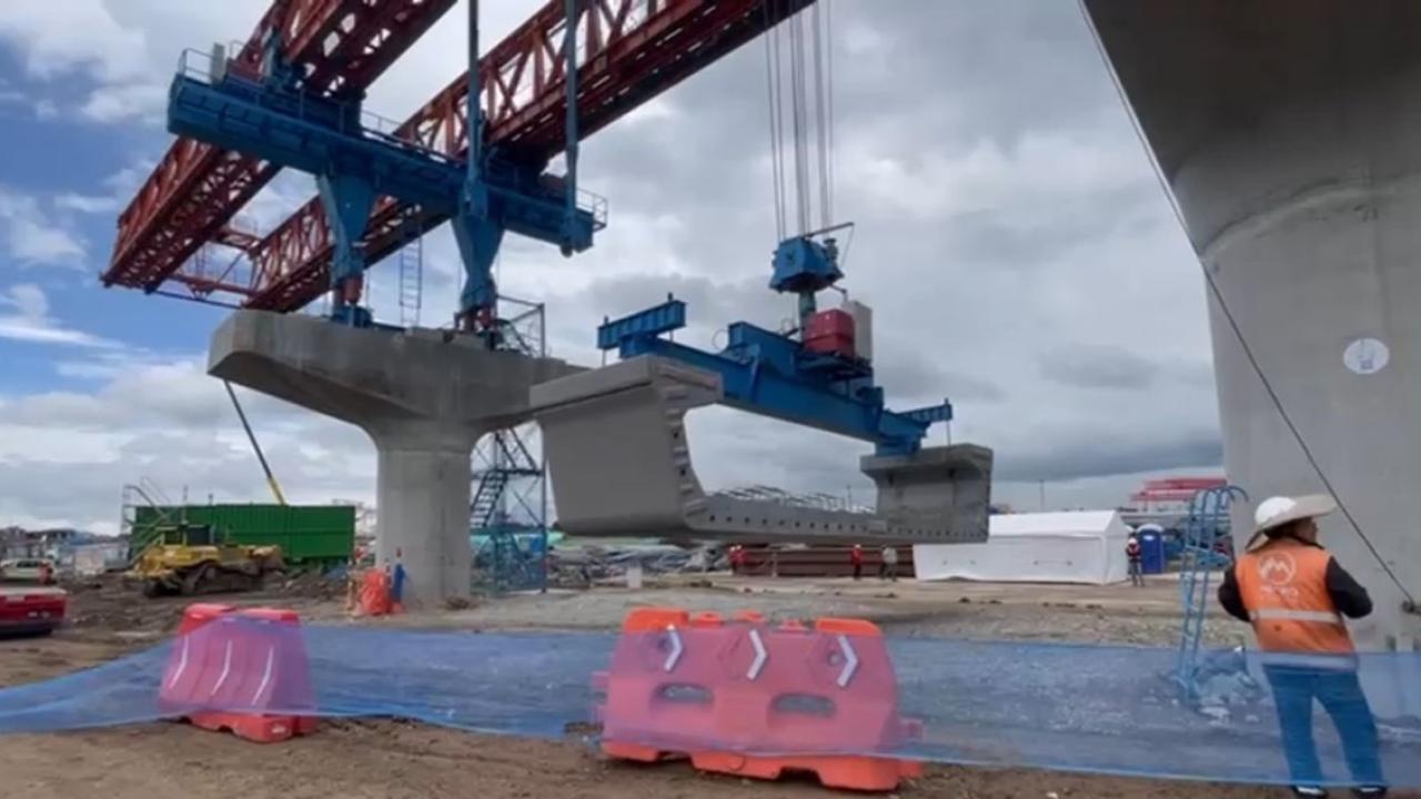 Metro de Bogotá: Inician pruebas de la viga lanzadora Metro de Bogotá: Inician pruebas de la viga lanzadora